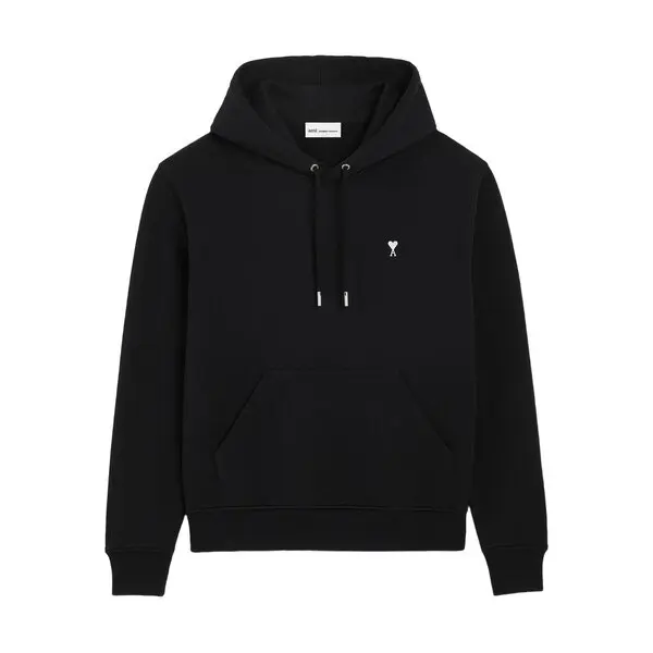 AMI Paris Hoodie With Embroidered De Coeur Logo - Black