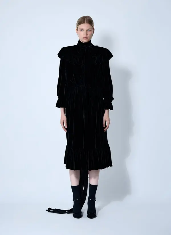 Balenciaga Lace-up Dress - Black