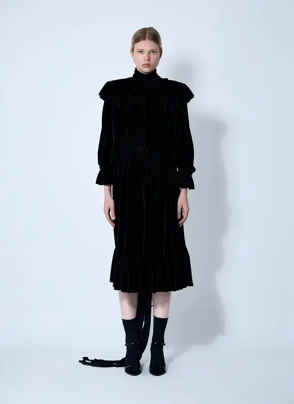Balenciaga Lace-up Dress - Black