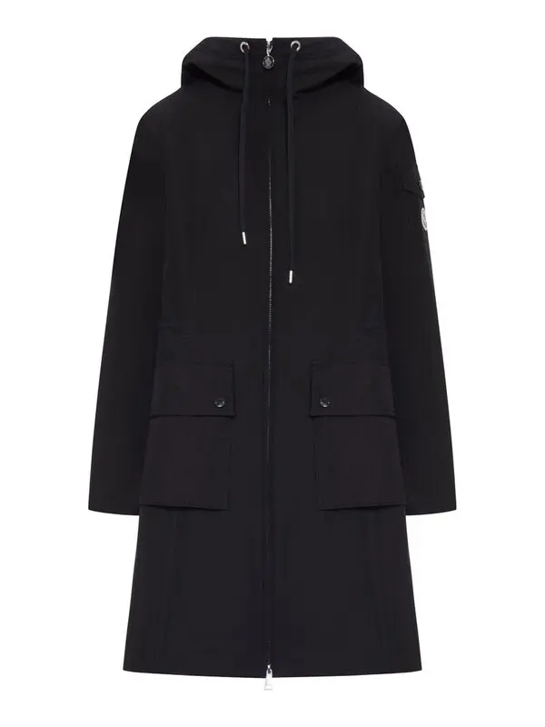 Moncler Long Hooded Technical Fabric Parka