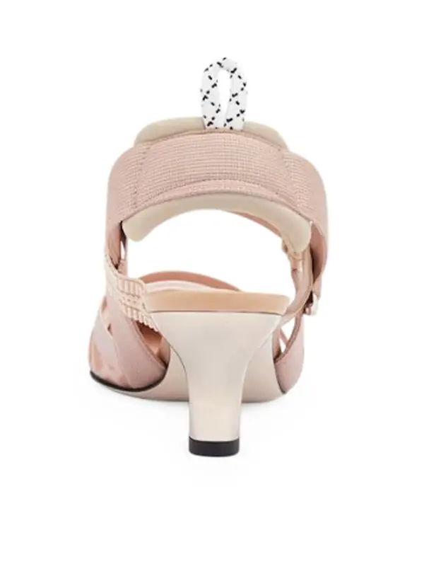 Fendi Colibrì Slingback Pumps In Leather And Mesh - Pink