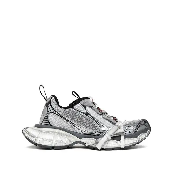 Balenciaga Grey Mesh And Polyurethane Sneakers With Chunky Sole - Gray