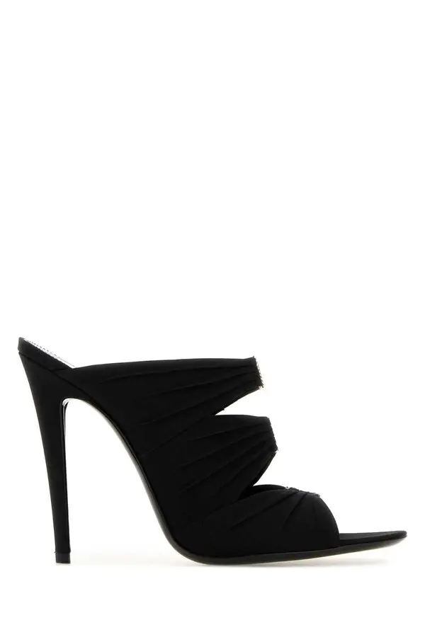 Saint Laurent Fabric Emilie Mules - Black