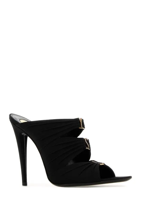 Saint Laurent Fabric Emilie Mules - Black