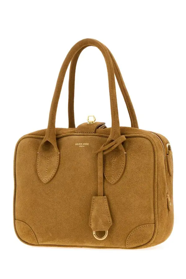 GOLDEN GOOSE Beige Suede Vita Handbag - Brown