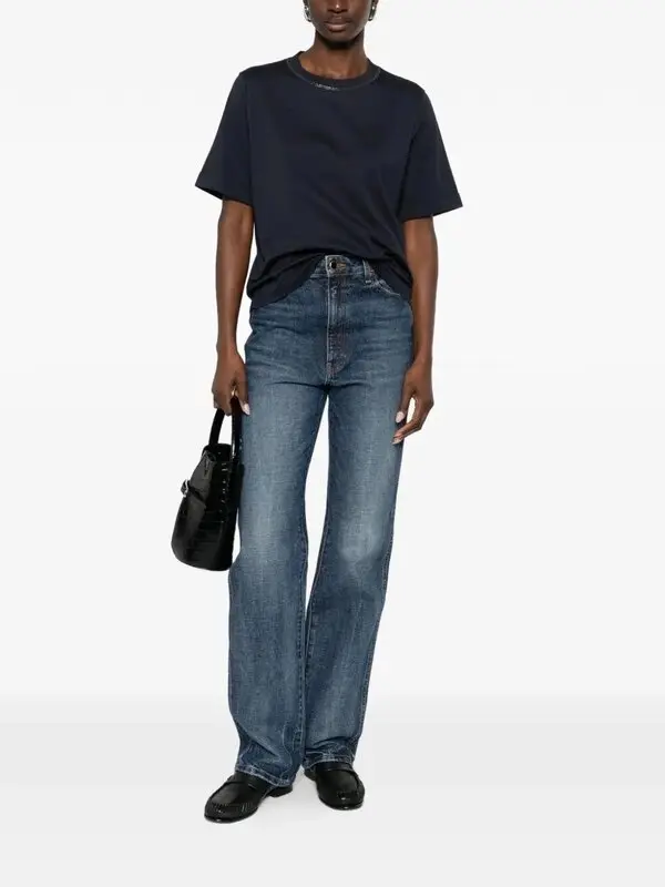 Brunello Cucinelli Cotton T-shirt With Embellished Neckline