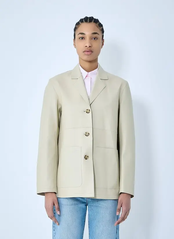 TOTEME Single-breasted Leather Blazer - Multicolor
