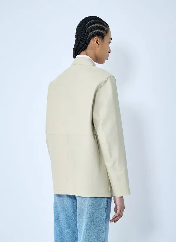 TOTEME Single-breasted Leather Blazer - Multicolor