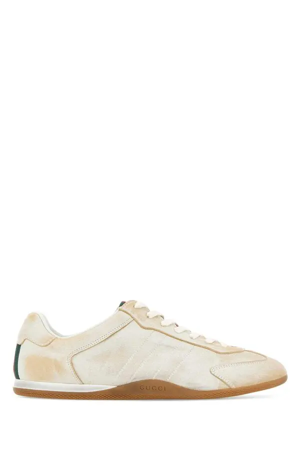 Gucci Ivory Leather Shift Sneakers - White