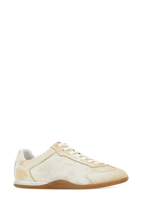 Gucci Ivory Leather Shift Sneakers - White