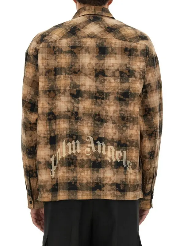 Palm Angels Plaid Shirt - Brown