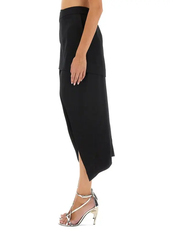 Alexander McQueen Asymmetrical Wool Skirt