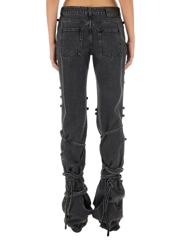 Alexander McQueen Slim Fit Jeans With Knot Detailing - Black