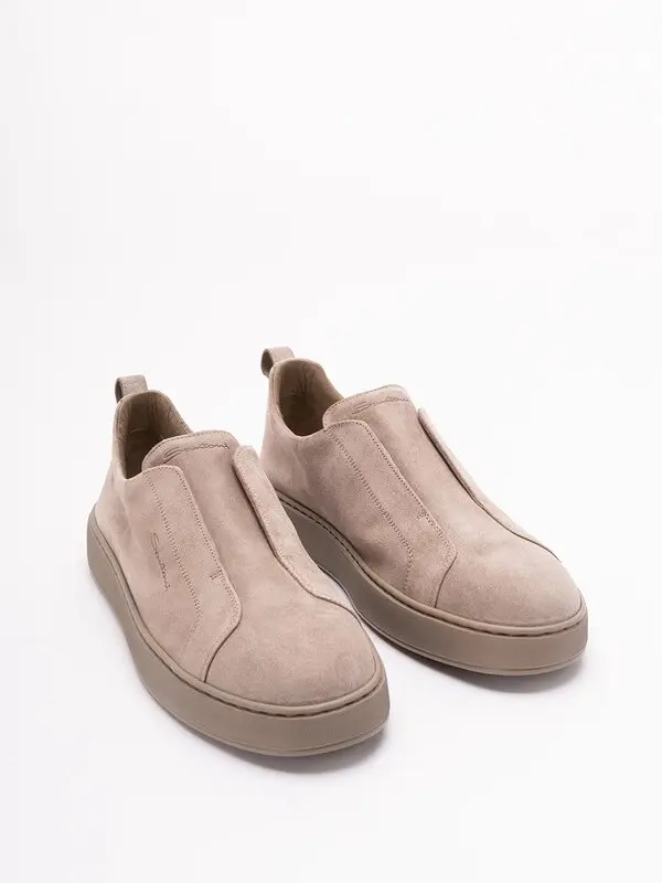 Santoni Victory Suede Slip-on Sneakers