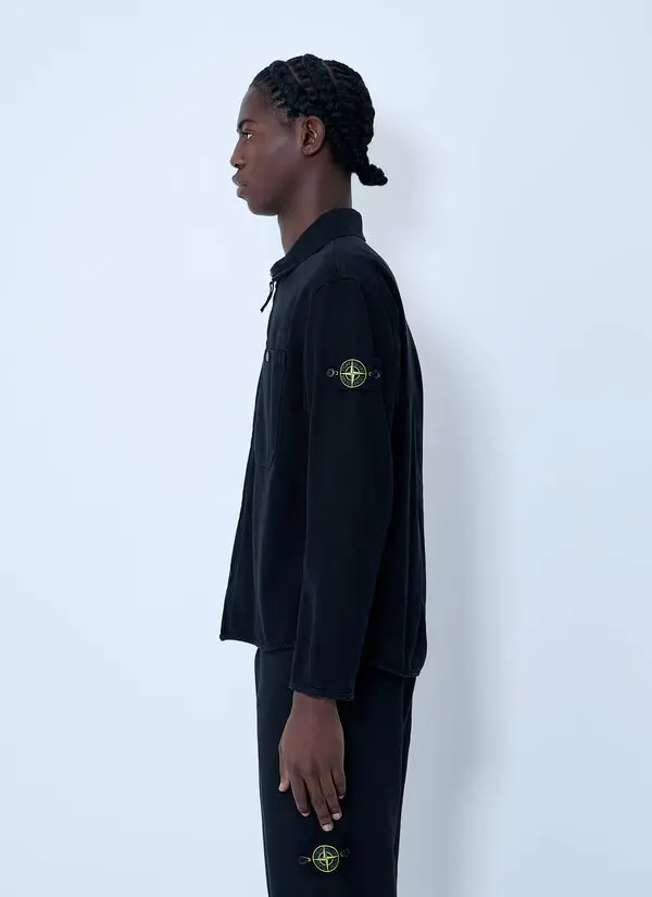 Stone Island Logo Patch Overshirt - Black