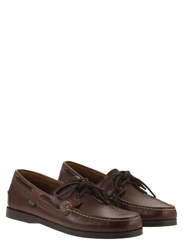 Paraboot Leather Boat Shoes With Laces