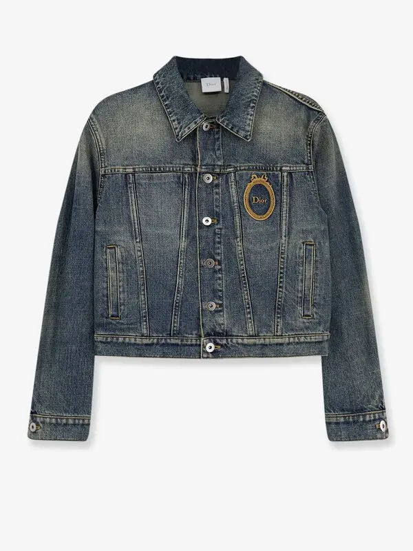 Dior Blue Denim Embroidered Medallion Jacket
