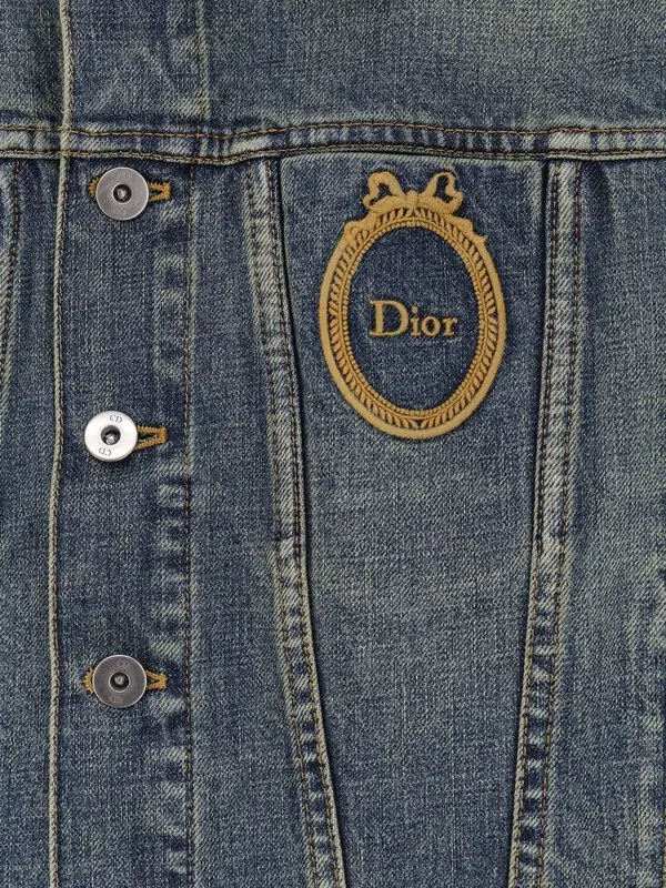 Dior Blue Denim Embroidered Medallion Jacket