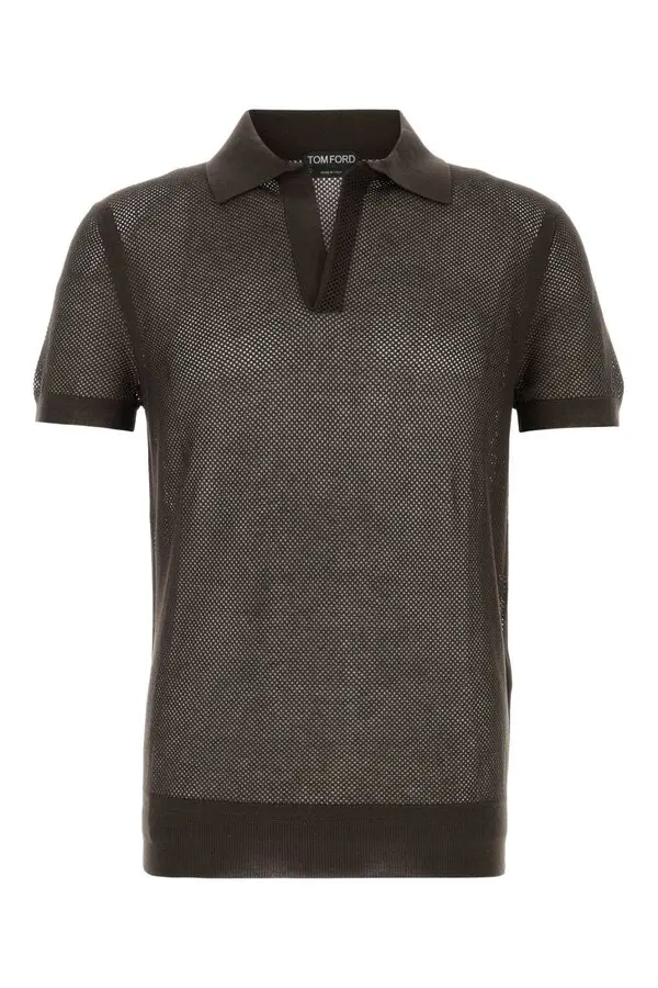 TOM FORD Chocolate Mesh Polo Shirt
