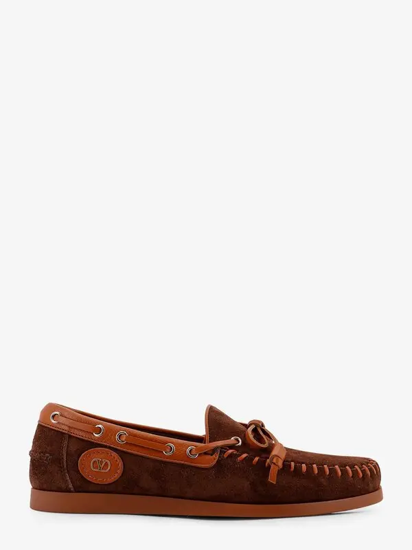 Valentino Garavani Palm Avenue Leather And Suede Boat Shoe - Multicolor