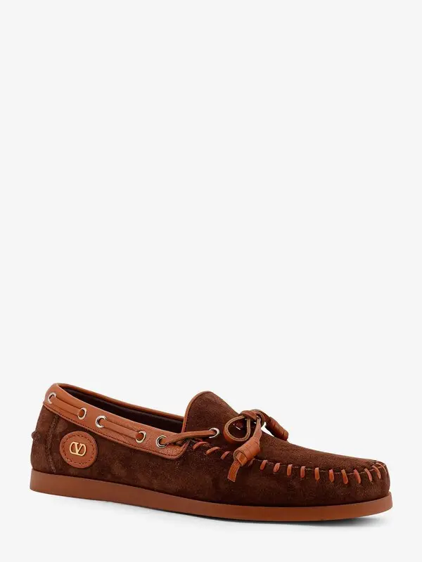 Valentino Garavani Palm Avenue Leather And Suede Boat Shoe - Multicolor