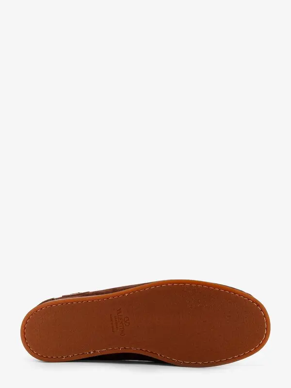 Valentino Garavani Palm Avenue Leather And Suede Boat Shoe - Multicolor