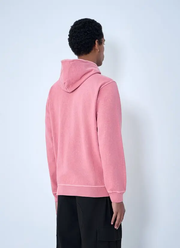 Stone Island Logo Patch Hooded Sweatshirt - Pink