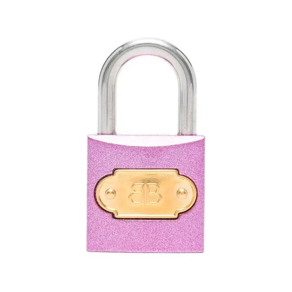 Balenciaga Glitter Finish Logo Charm Keyring - Pink