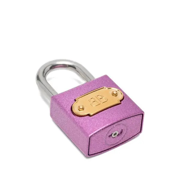 Balenciaga Glitter Finish Logo Charm Keyring - Pink