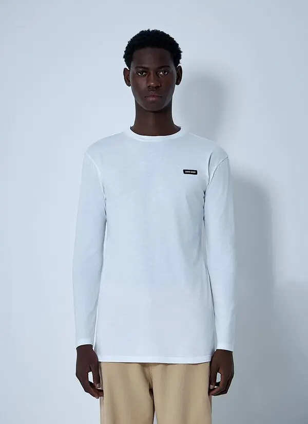 Miu Miu Set Of Three Logo Motif Cotton Jersey T-shirts