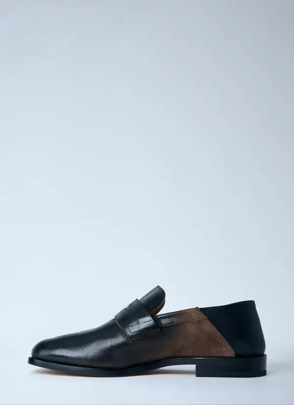 MAISON MARGIELA Tabi Gradient Leather Loafers - Black