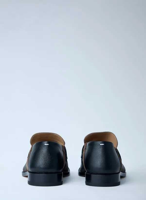 MAISON MARGIELA Tabi Gradient Leather Loafers - Black