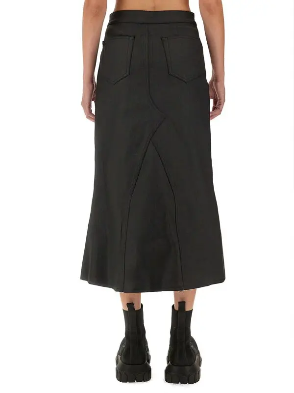 Rick Owens Denim Midi Skirt