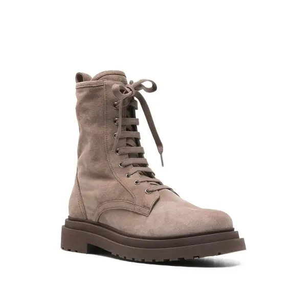 Brunello Cucinelli Suede Lace-up Boots - Brown
