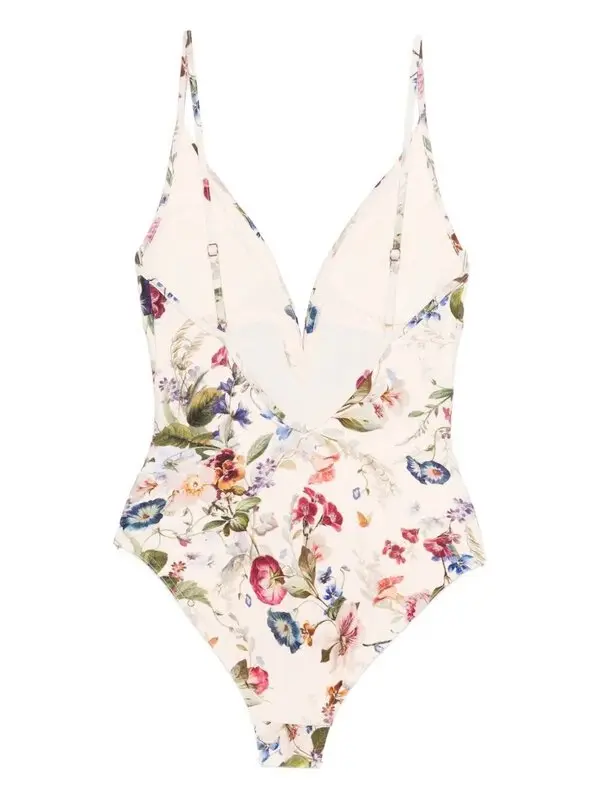 Zimmermann Patience Tuck Plunge One-piece Swimsuit - Multicolor