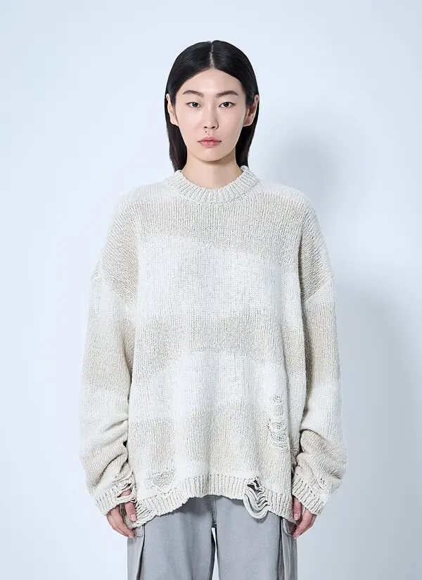 Our Legacy Distressed Crewneck Sweater - White