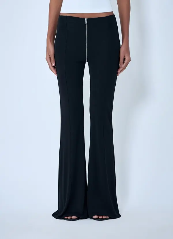 Alexander Wang High-rise Flared Pants With Front Zip - Black