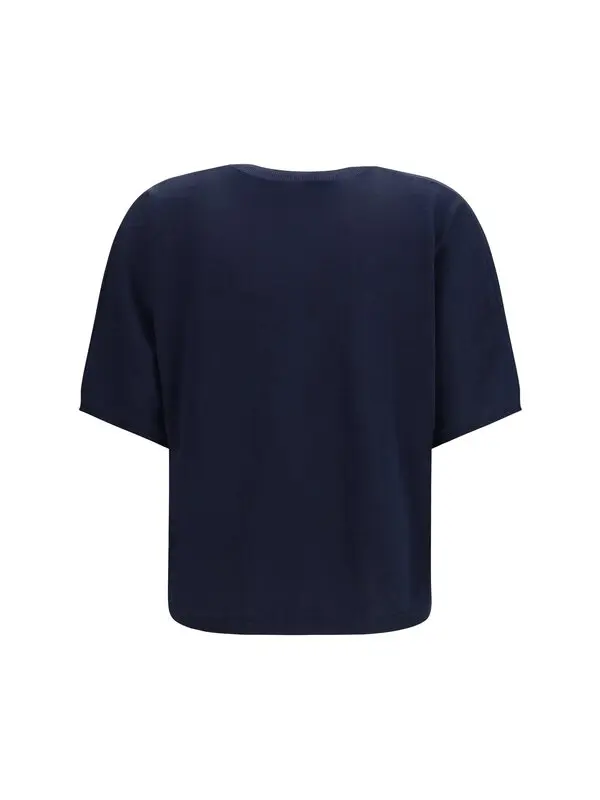 Brunello Cucinelli Short Sleeve Cashmere And Silk Sweater - Blue