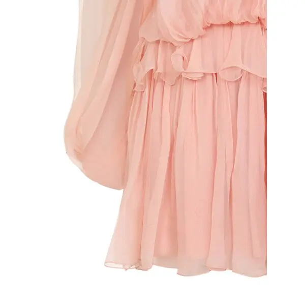 Chloé Silk Dress With Ruffle Detailing