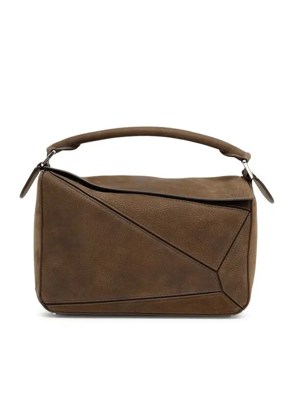 Loewe Puzzle Small Bag In Grained Nubuck Leather