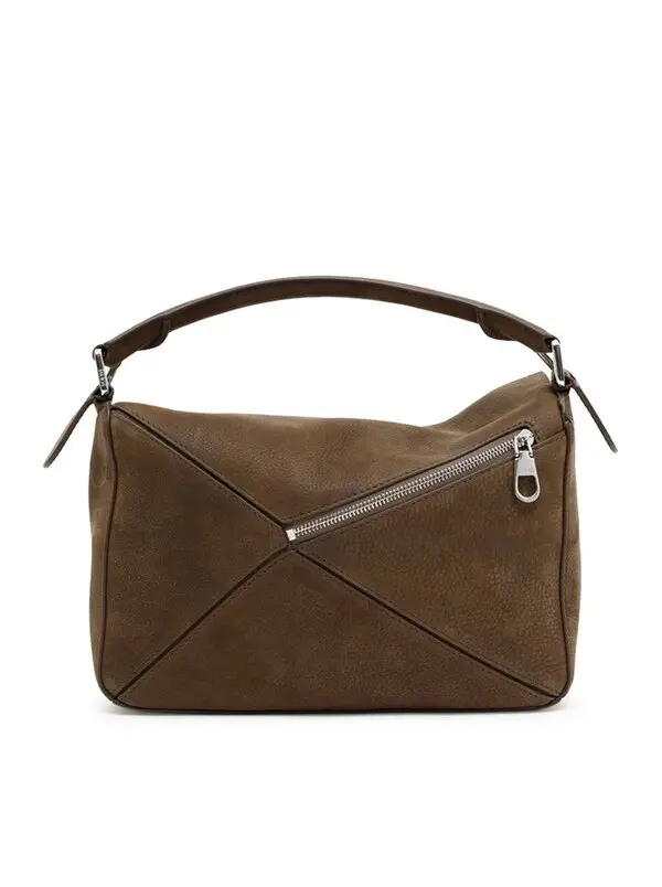 Loewe Puzzle Small Bag In Grained Nubuck Leather