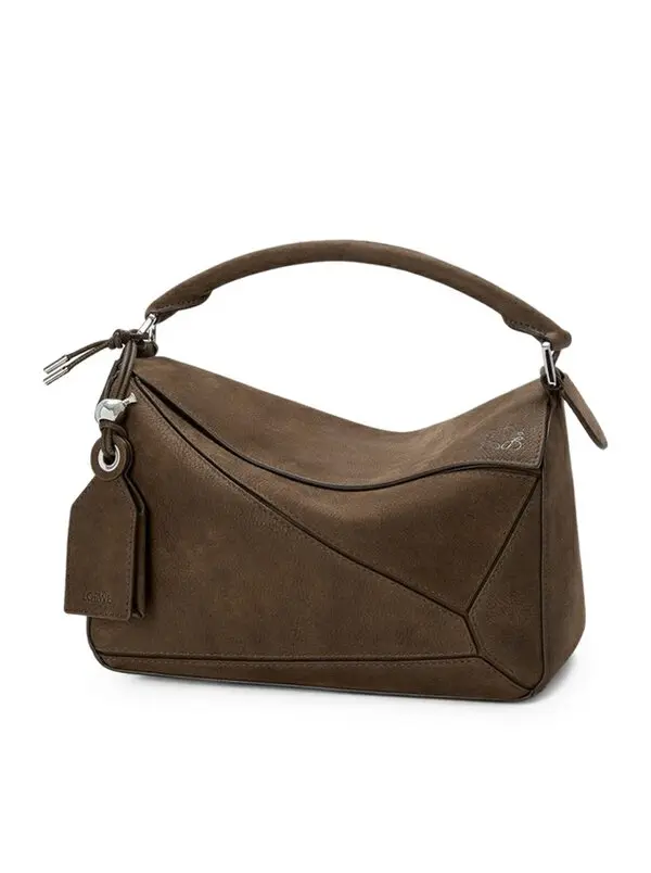 Loewe Puzzle Small Bag In Grained Nubuck Leather - Multicolor