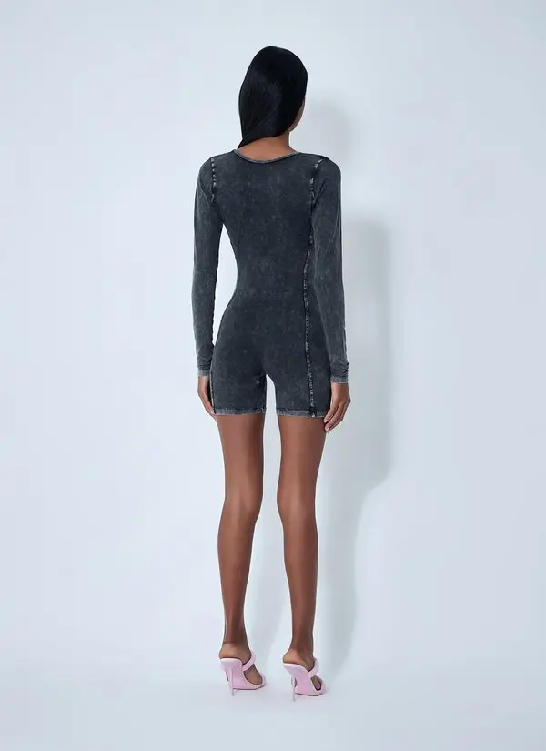 DIESEL® Long Sleeve Logo Motif Jumpsuit