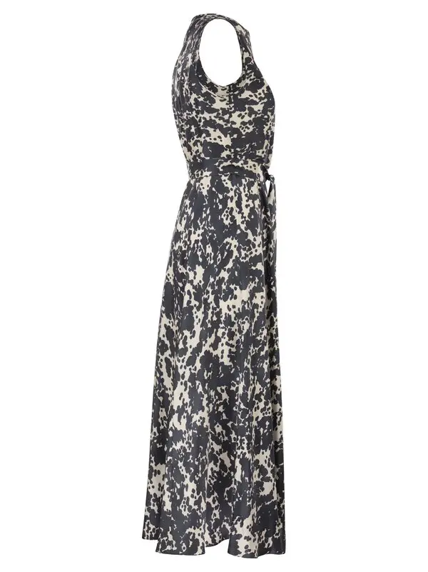 Max Mara Martina Printed Silk Twill Sleeveless Dress