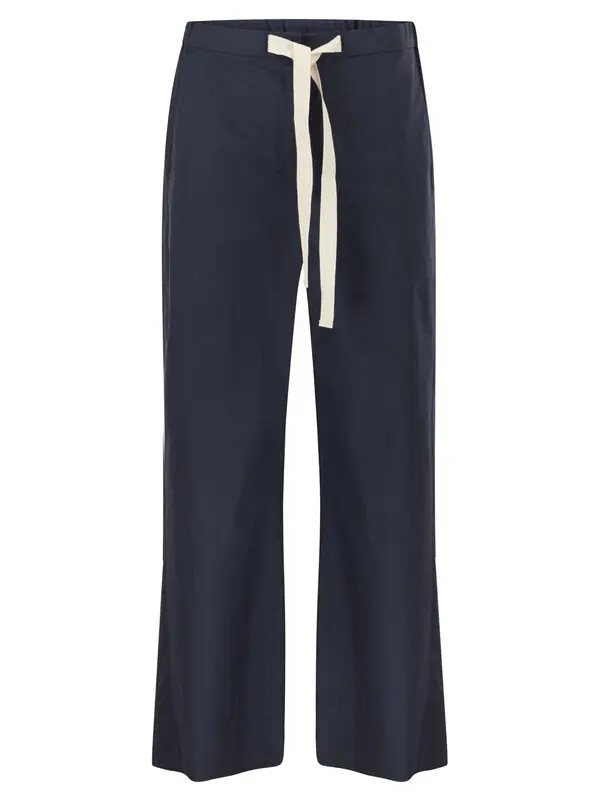 Max Mara Cotton Poplin Drawstring Trousers