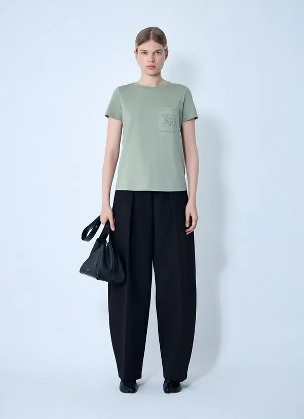 Max Mara Cotton Jersey Logo Motif T-shirt