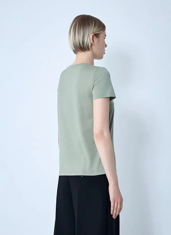 Max Mara Cotton Jersey Logo Motif T-shirt - Green