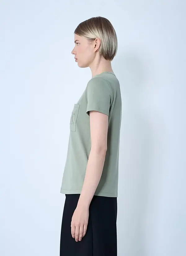 Max Mara Cotton Jersey Logo Motif T-shirt - Green