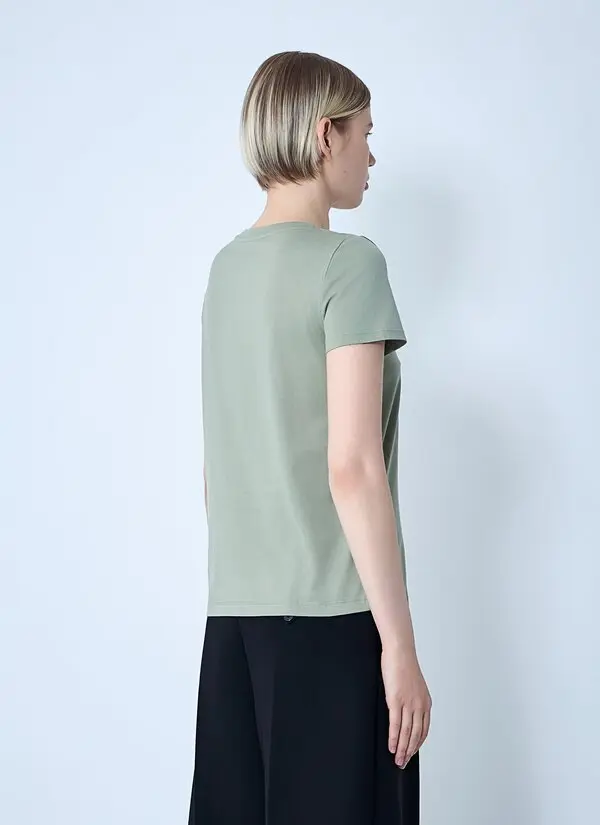 Max Mara Cotton Jersey Logo Motif T-shirt - Green