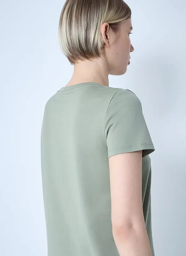 Max Mara Cotton Jersey Logo Motif T-shirt - Green